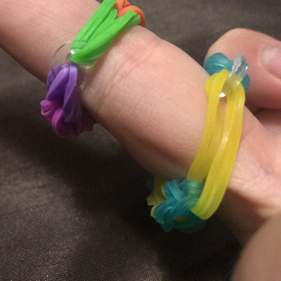 rainbow loom | Jewelry | Colorful Home Made Rainbow Loom Rings | Poshmark